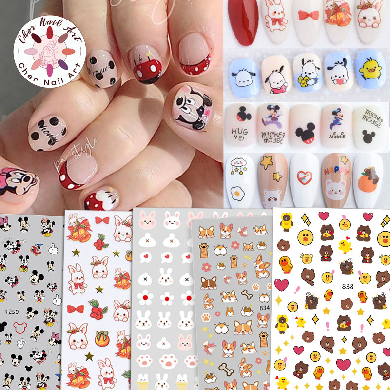 Jual Stiker Kuku Motif Gaya Kartun Bunga Love Untuk Nail Art/ Stiker ...