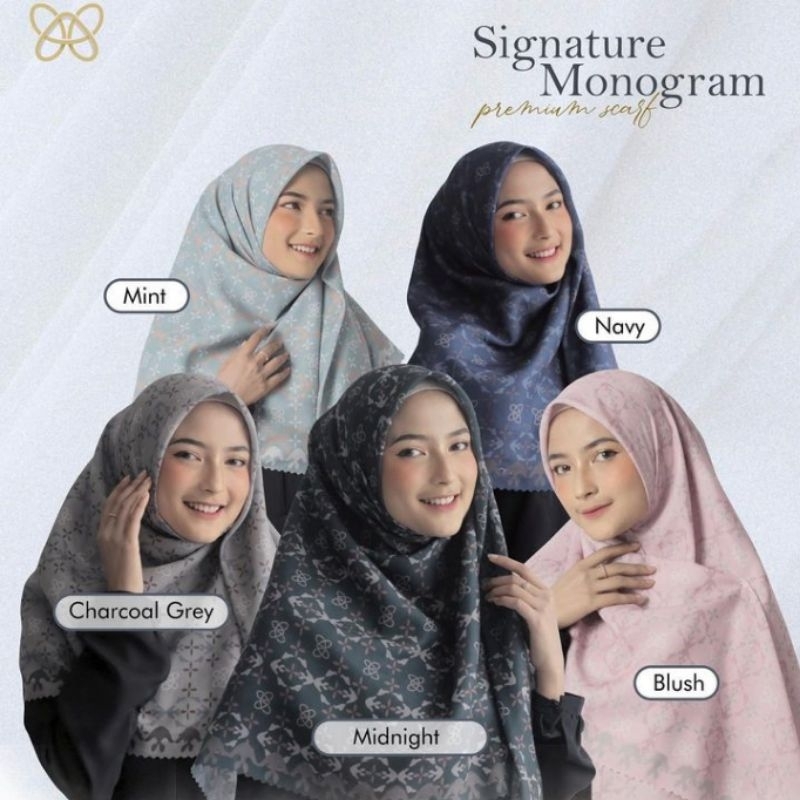 Jual [READY SIAP KIRIM] Signature Voal Scarf Monogram by HIJAB ALSA ...