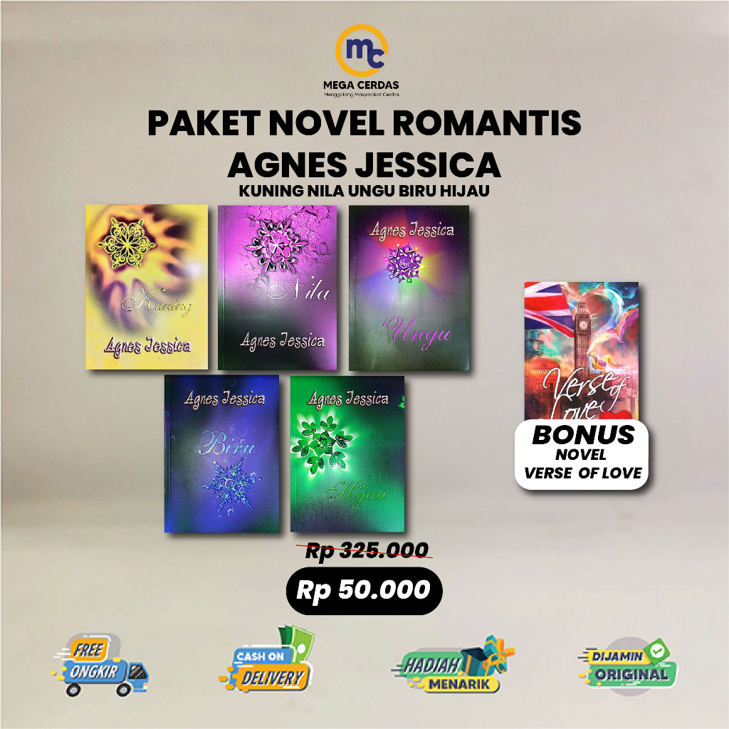 Jual PAKET NOVEL ROMANTIS AGNES JESSICA NILA KUNING BIRU HIJAU UNGU ...