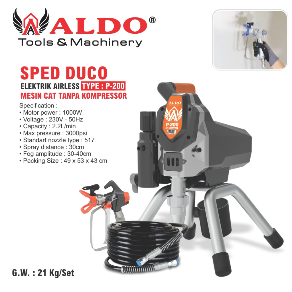 Jual SPED DUCO ELEKTRIK AIRLESS TYPE : P-200 / MESIN CAT TANPA ...