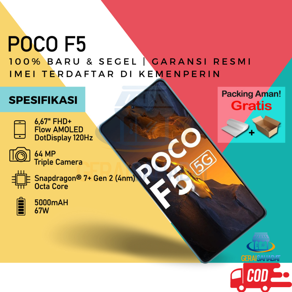Jual POCO F5 NFC 5G 8/256GB 12/256GB Original Garansi Resmi Xiaomi ...