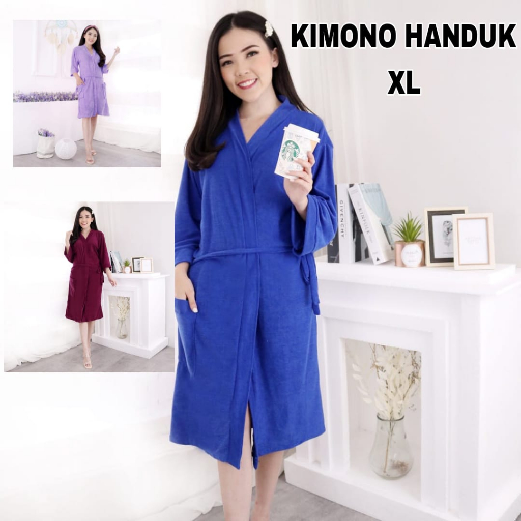 Jual Dtree . Kimono handuk polos dewasa size XL / Handuk kimono mandi ...