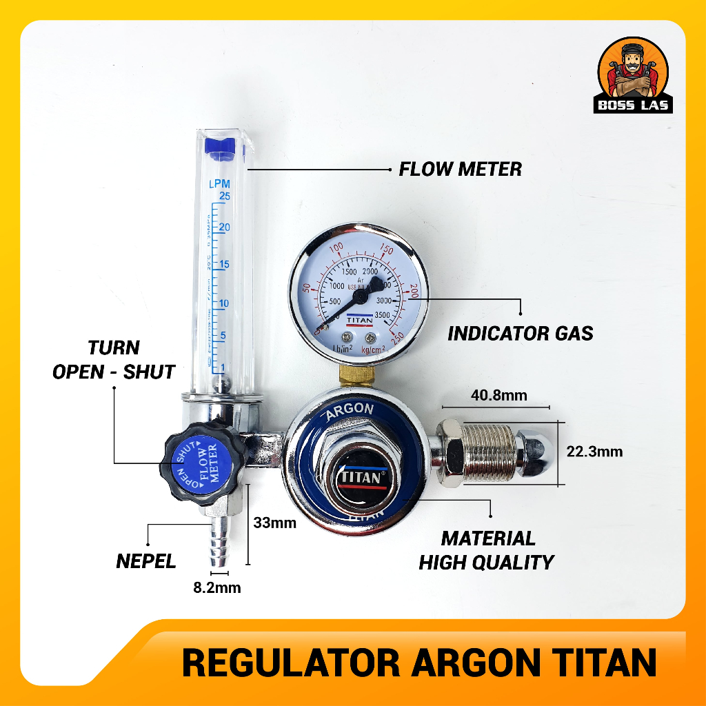 Jual TITAN Regulator Las Argon For TIG / Pengukur Tekanan Gas Las ...