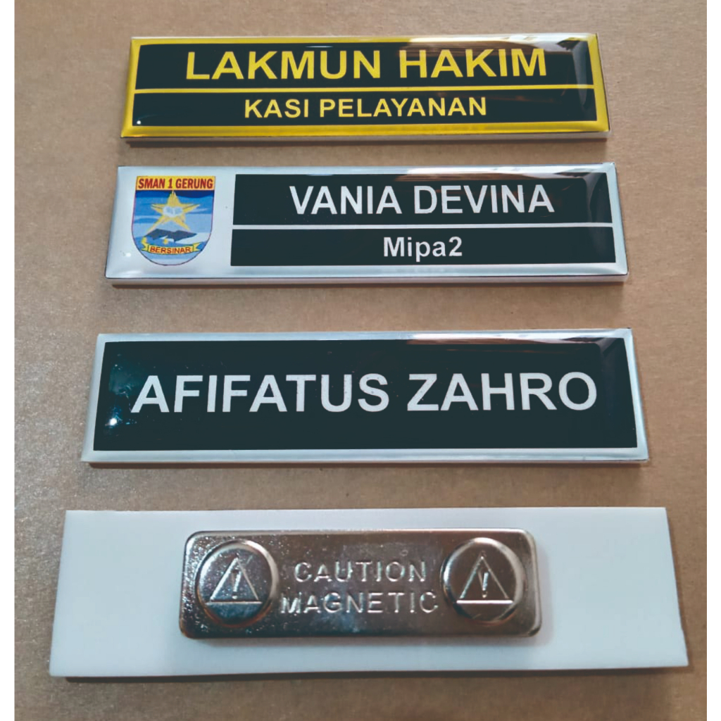 Jual Nama Dada Magnet Name Tag Magnet Papan Nama Magnet Akrilik Resin ...