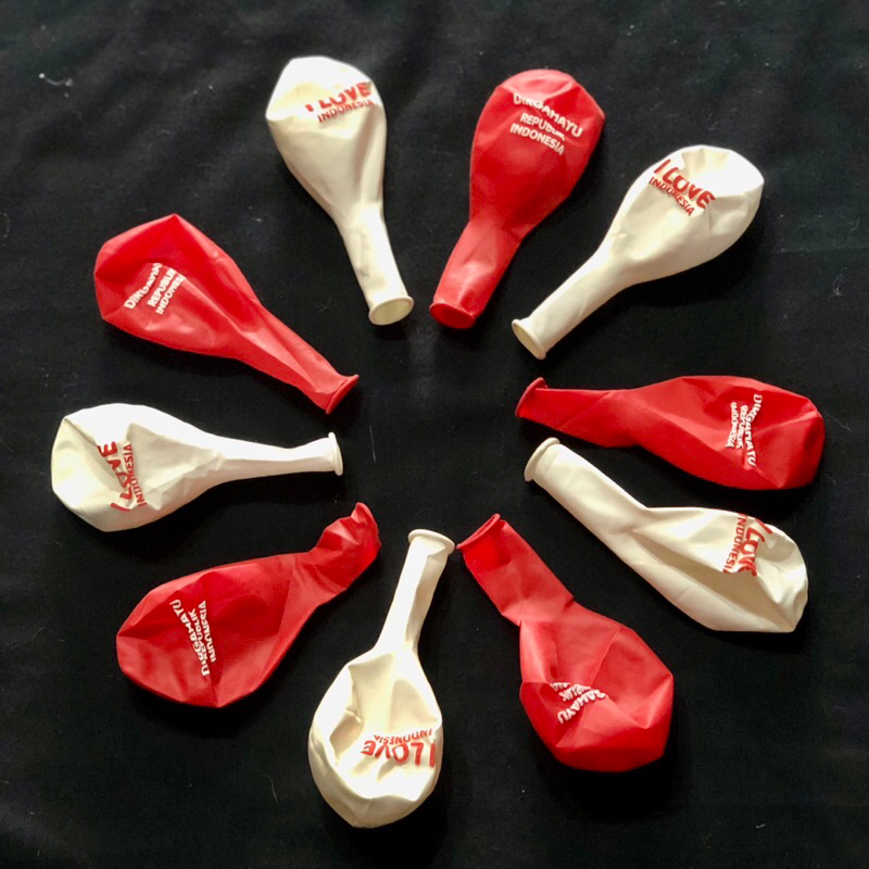Jual BALON DIRGAHAYU MERAH-PUTIH tulisan I love indonesia dan dirgahayu ...