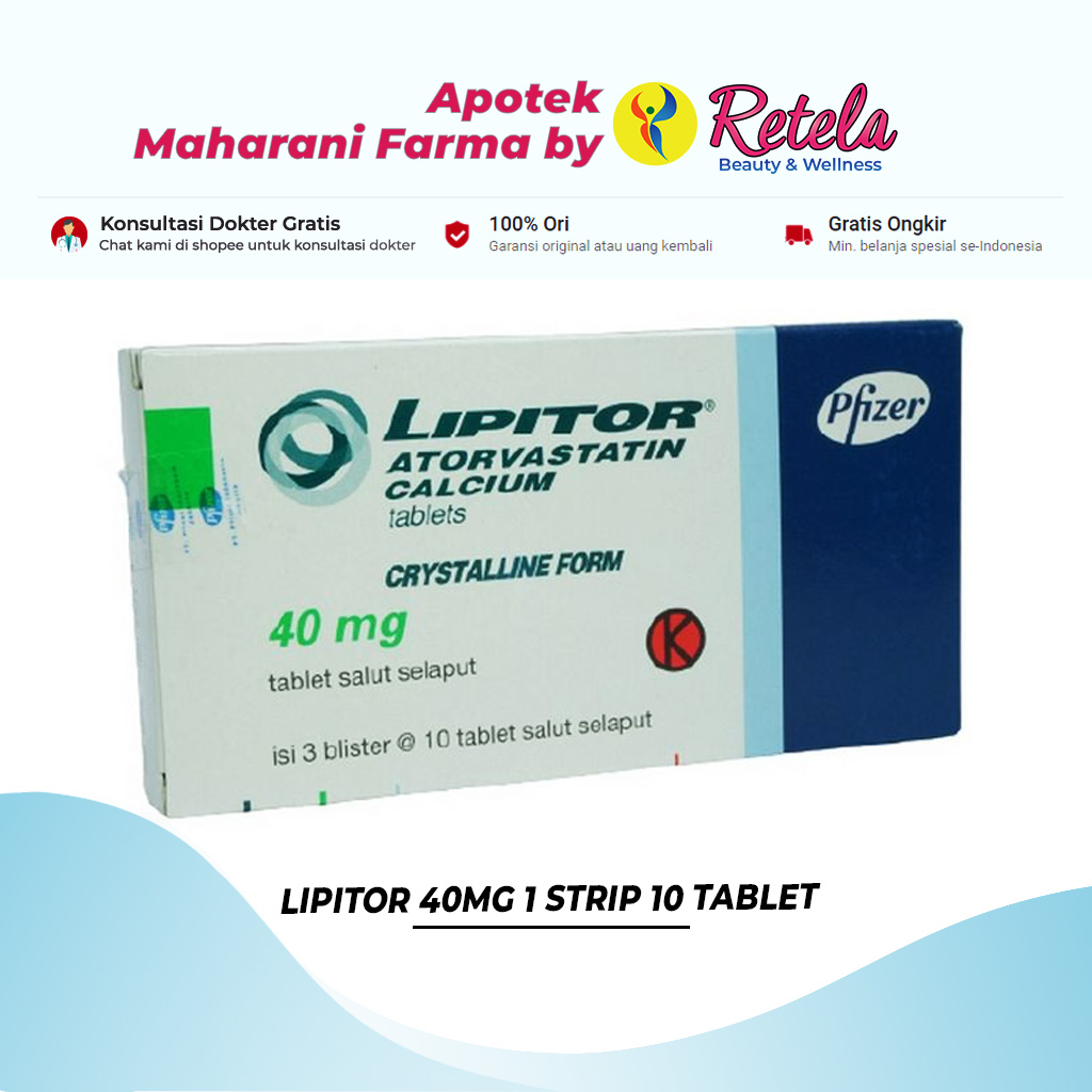 Jual Lipitor 40Mg 1 Strip 10 Tablet / Penurun Kadar Kolesterol | Shopee ...