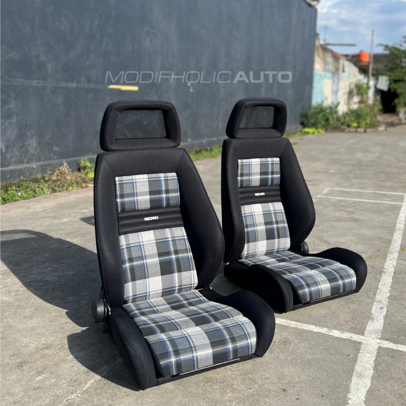 Jual JOK RACING RECARO LX JARING TARTAN GREY BLUE UNIVERSAL PREMIUM ...