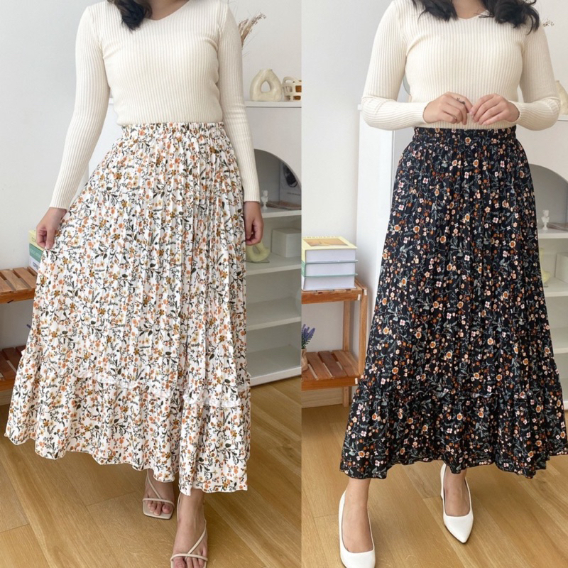 Jual Injoo Ruffle Skirt- Rok Ruffle Susun Korean Look Premium Allsize ...