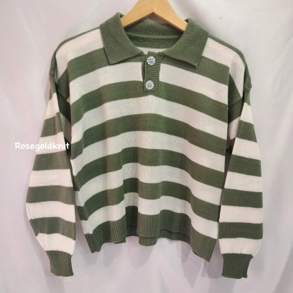 Jual SWEATER RAJUT POLO STARLA BLASTER BLOUSE STRIPES BELANG WANITA ...