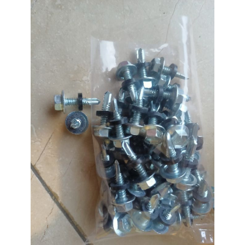 Jual skrup sekrup roofing putih 2,5 cm per 100 pcs | Shopee Indonesia