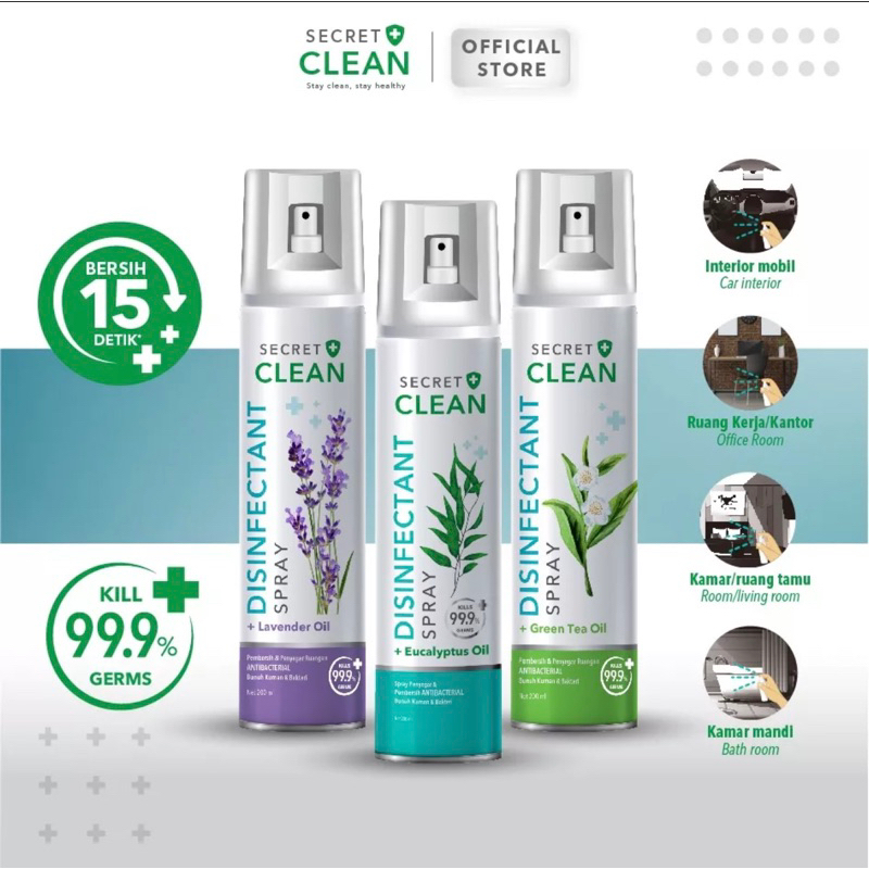 Jual SECRET CLEAN DISINFECTANT SPRAY AEROSOL-200ML | Shopee Indonesia