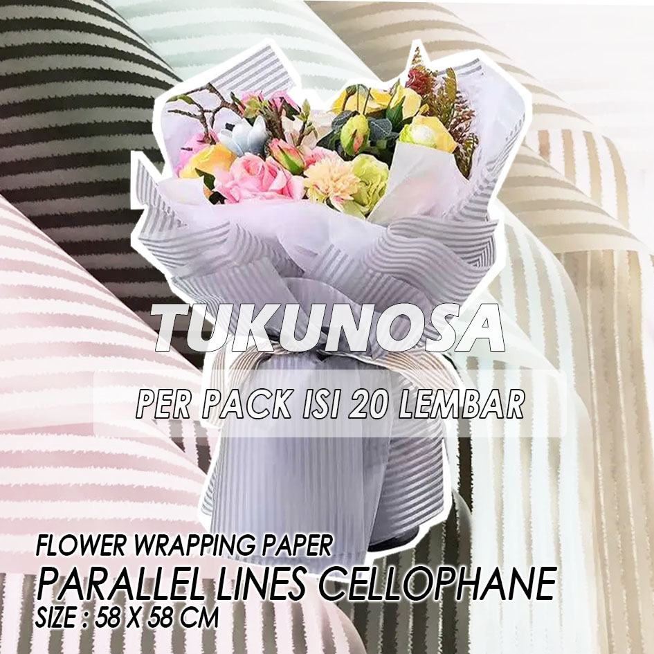 Jual PERPACK FLOWER WRAPPING PAPER PARALLEL LINES CELLOPHANE - KERTAS ...