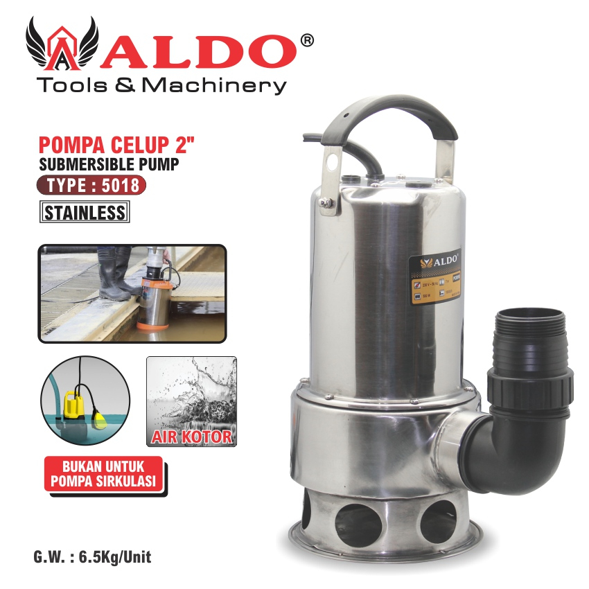 Jual Pompa Celup Stainless / Submersible Pump 2" Type : 5018 Merk Aldo ...