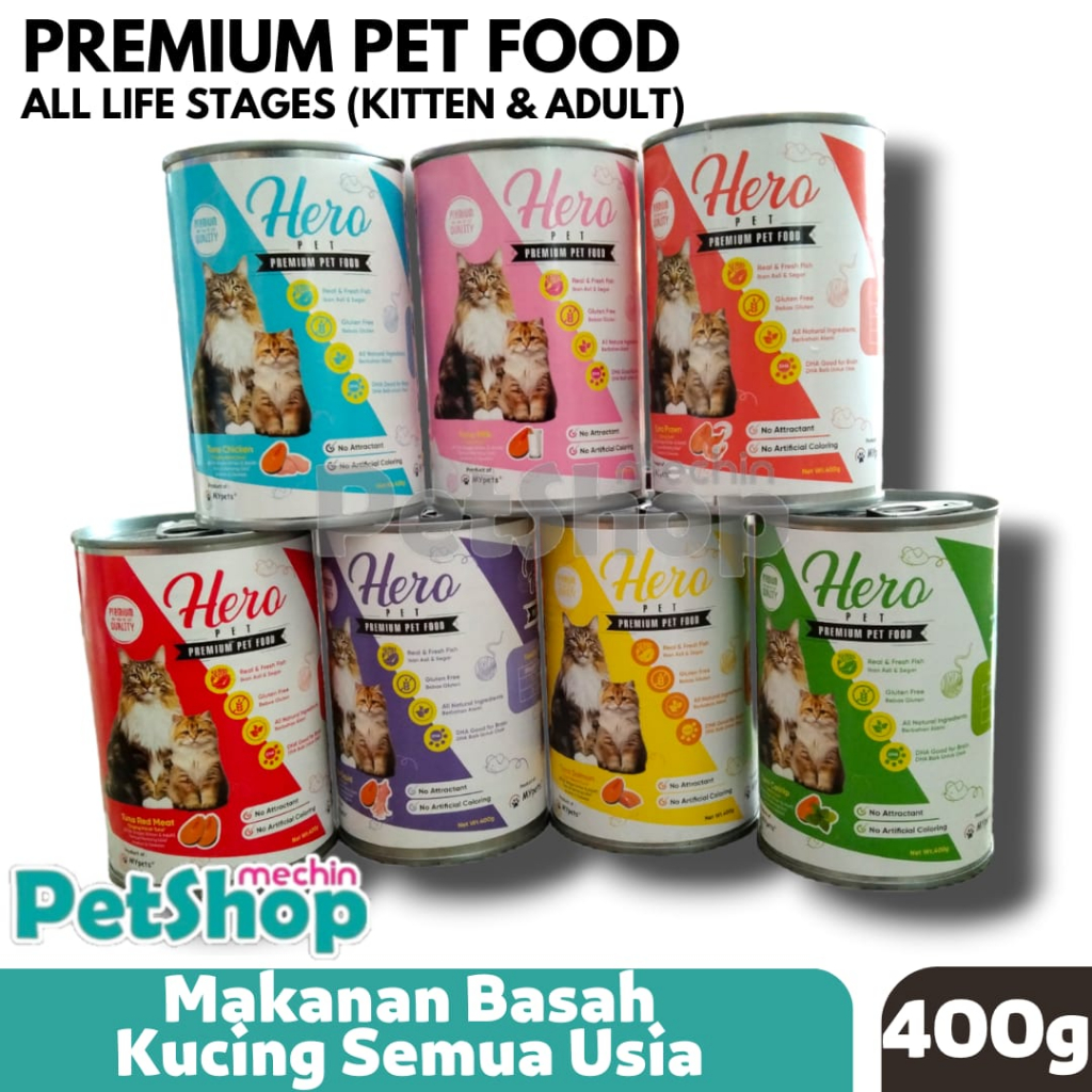 Jual Hero makanan basah kucing 400g ( Untuk semua usia kitten & adult ...
