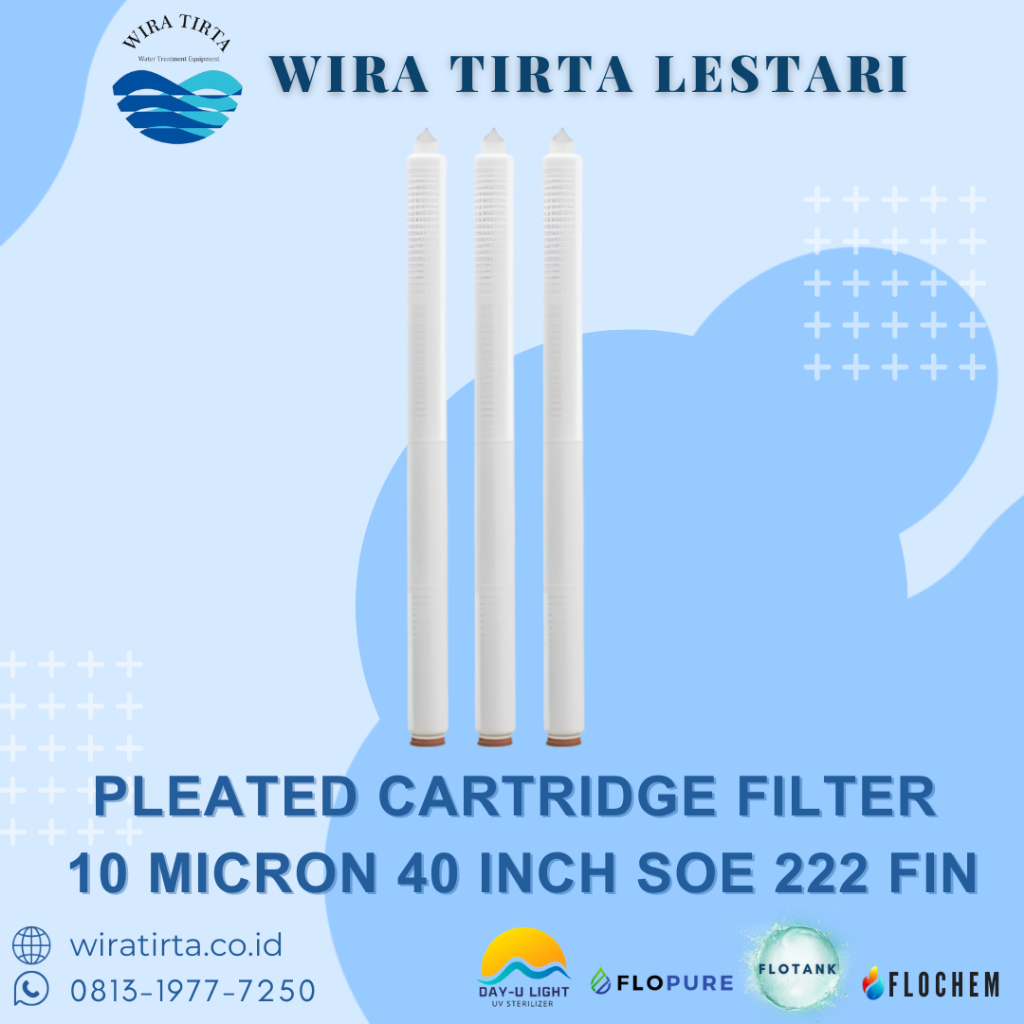 Jual Pleated Cartridge Filter 10 Micron 40 inch SOE 222 FIN | Shopee ...