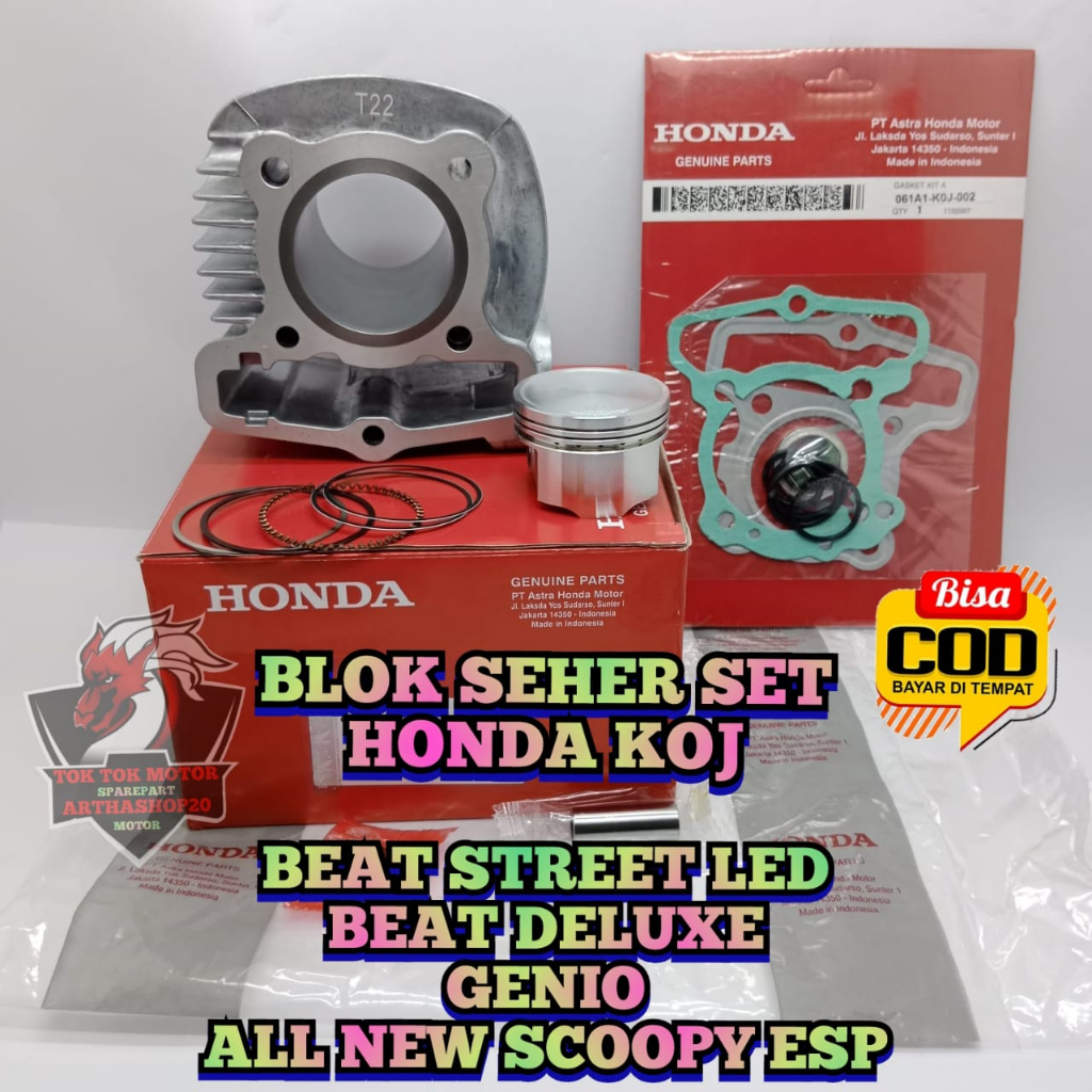 Jual BLOK + SEHER + TOPSET KOJ Motor HONDA BEAT STREET LED , BEAT DELUXE , GENIO , ALL NEW ...