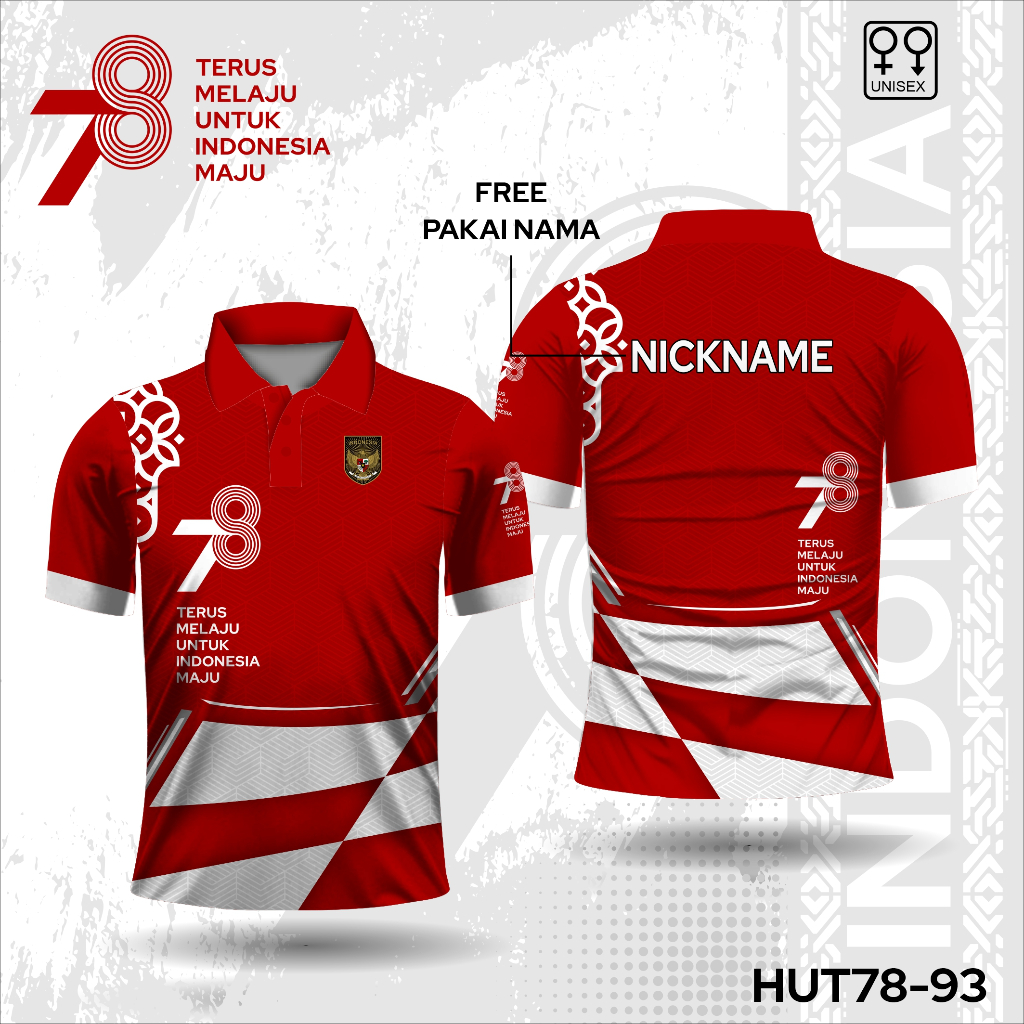 Jual Kaos polo hut kemerdekaan RI ke 78 baju 17an jersey dirgahayu indonesia 2023 | Shopee Indonesia