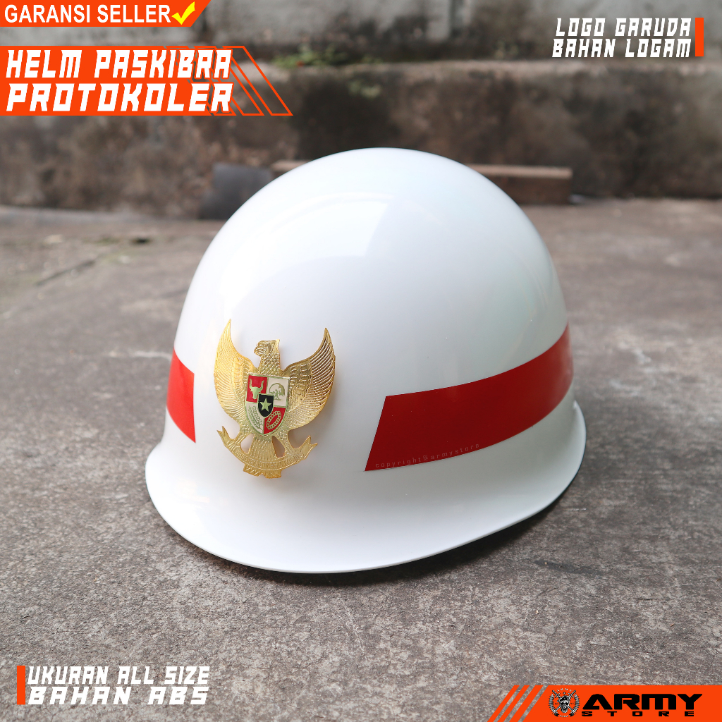 Jual helm pataka protokoler logo lambang garuda strip 1 | Shopee Indonesia