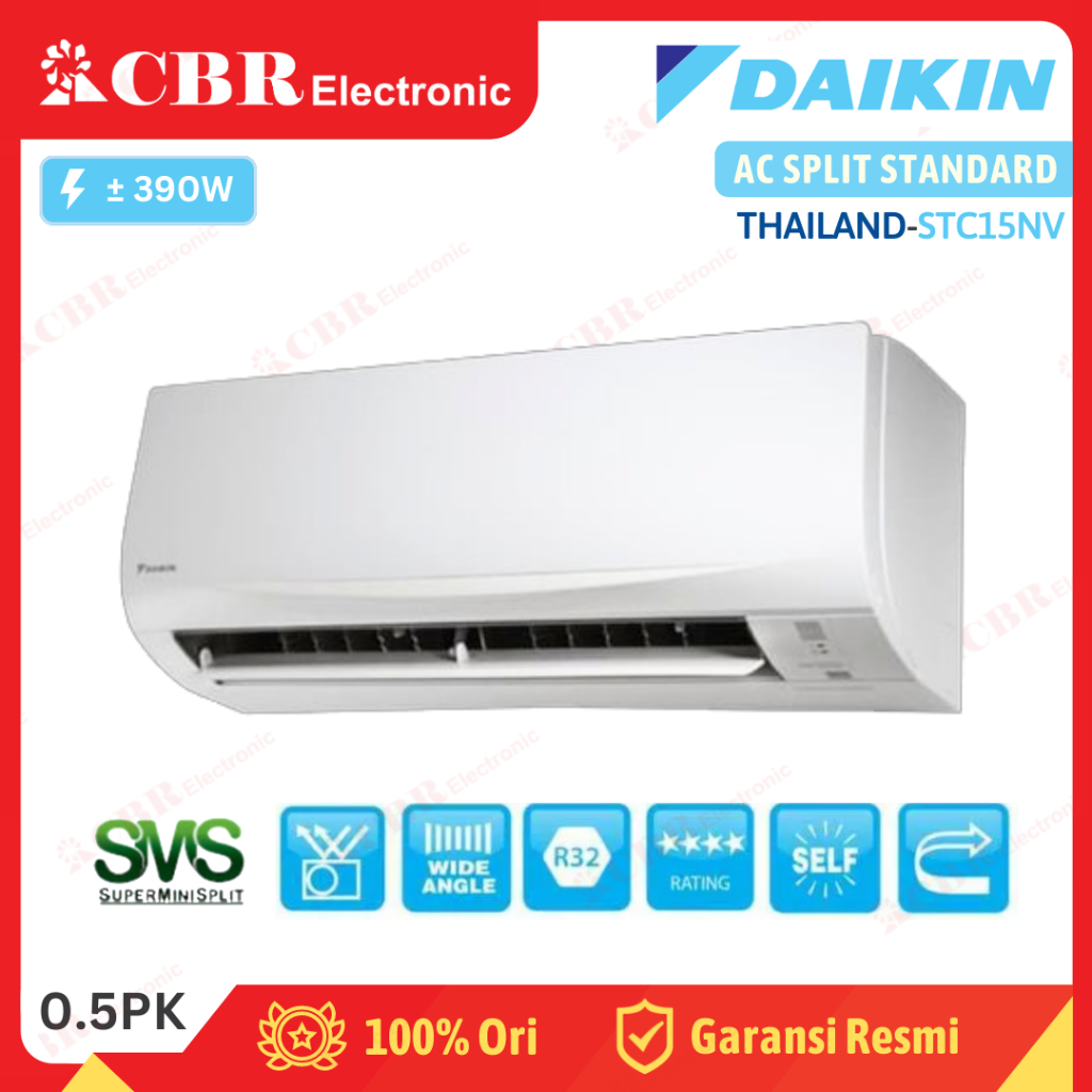 Jual AC DAIKIN STANDARD 0.5PK STC15NV - (R32) THAILAND | Shopee Indonesia