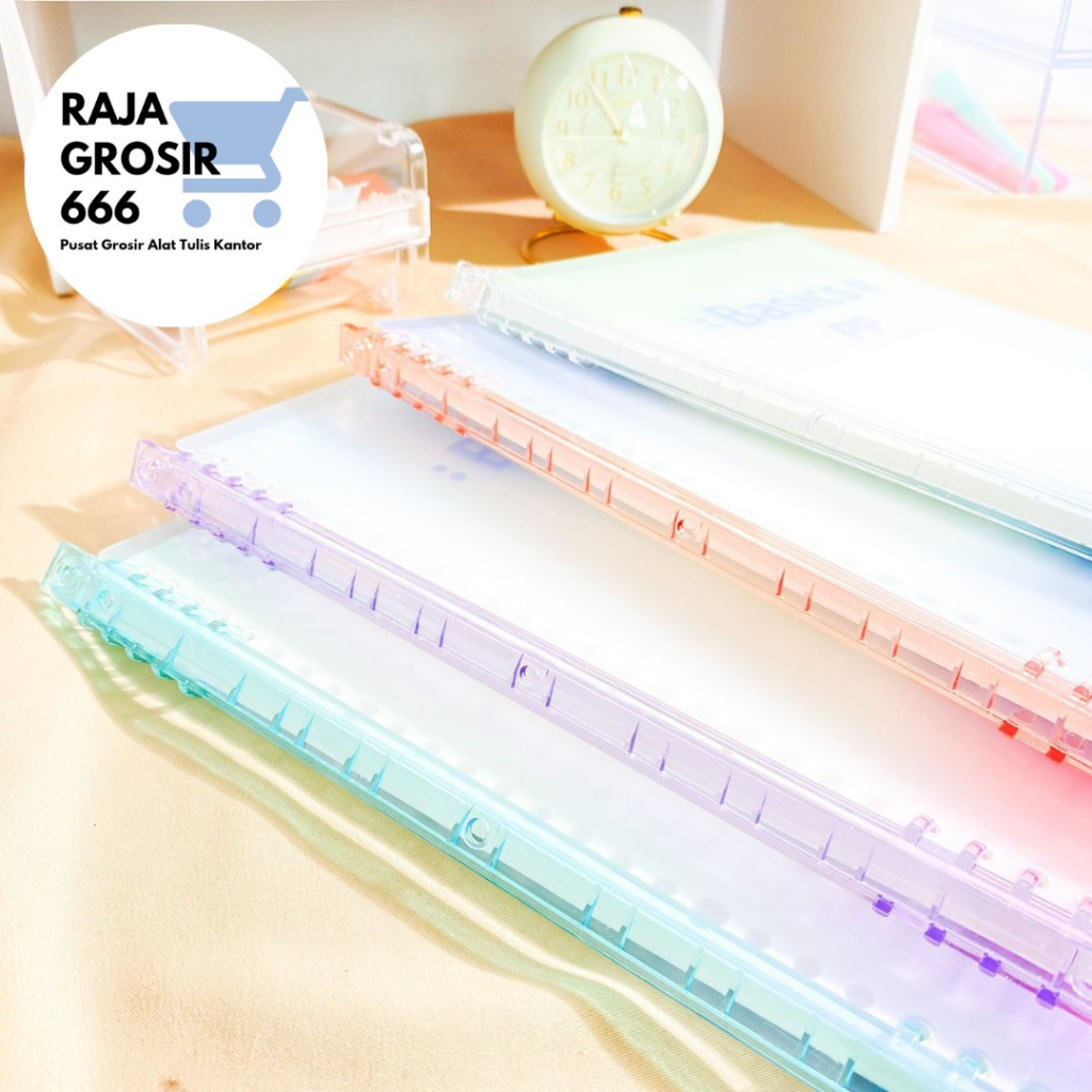 Jual BUKU BINDER TRANSPARAN GRADASI B5 FREE ISI KERTAS BERGARIS LUCU ...