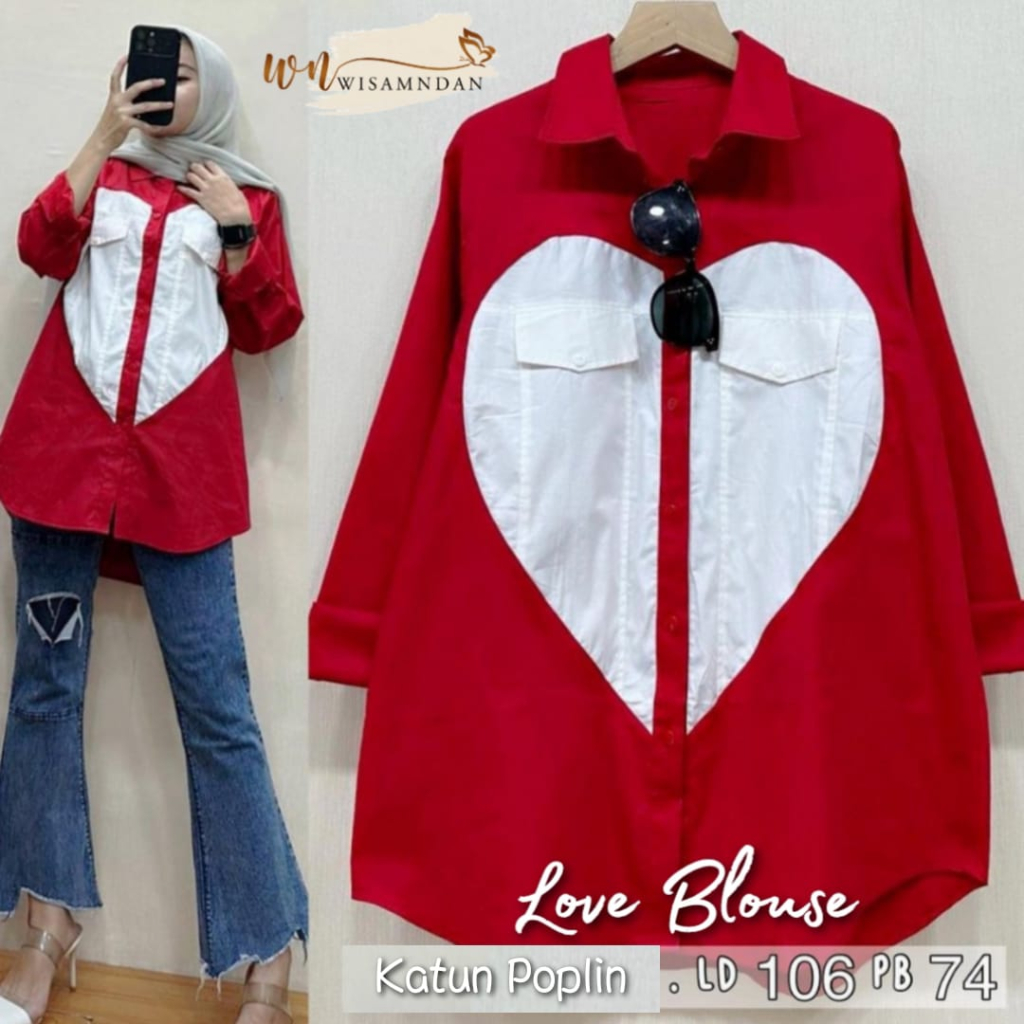 Jual Koleksi Atasan Blouse Merah Putih Wanita Love Dirga Dirgahayu Garuda Ayunda | Shopee Indonesia