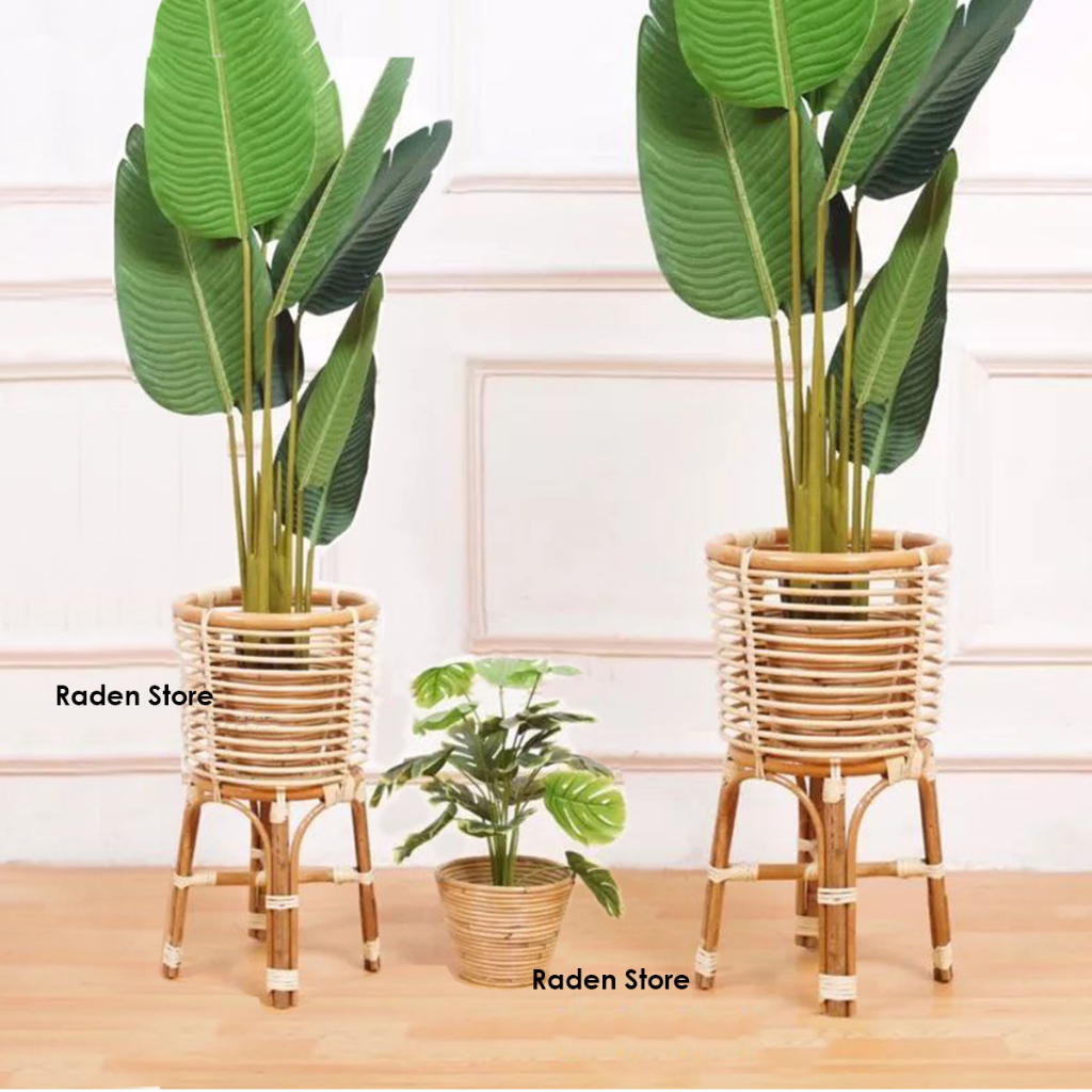 Jual Standing Pot Bunga Rotan Keranjang Pot Tinggi 40 50 70 cm | Shopee ...