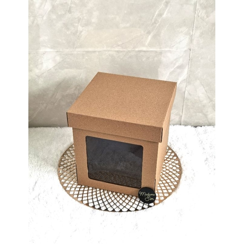 Jual TALL CAKE BOX - DUS KUE ULANG TAHUN 22x22x25 - JENDELA (ISI : 10 ...