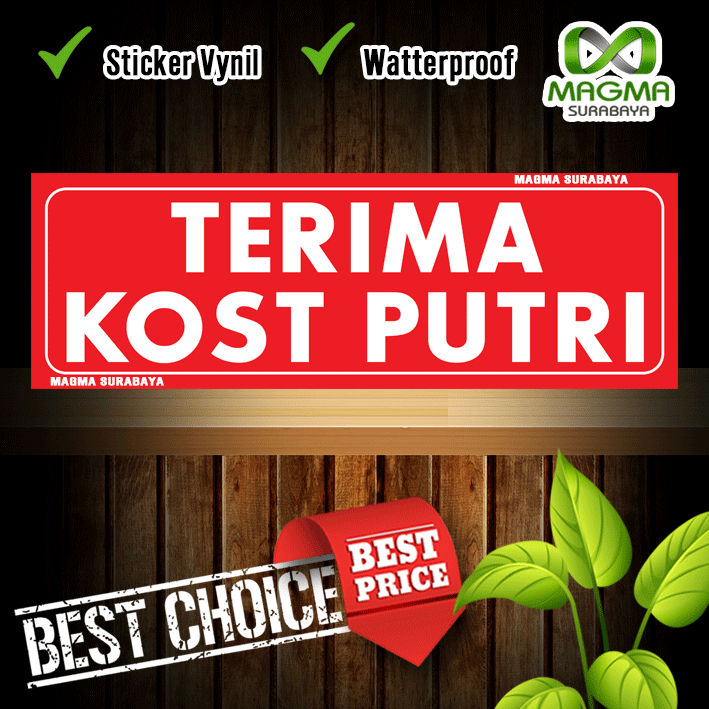 Jual Stiker Terima Kost Putri magma surabaya | Shopee Indonesia