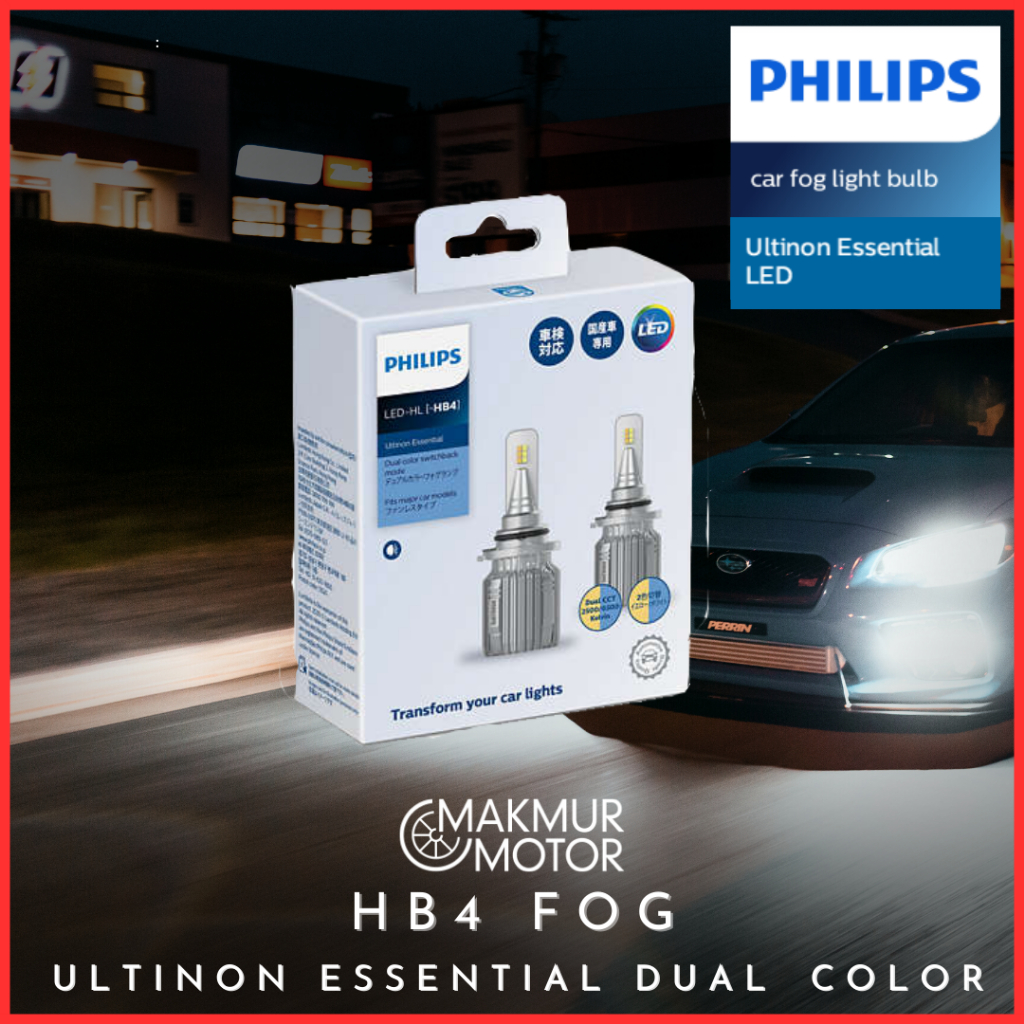 Jual PHILIPS LED FOGLAMP HB4 ULTINON ESSENTIAL 2 WARNA 2500K/6500K ...