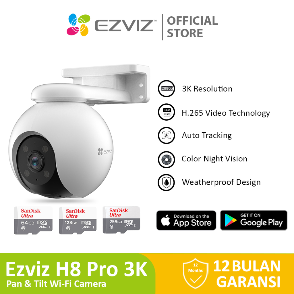 Jual Ezviz H8 Pro 5MP IP Camera Outdoor CCTV w/ SD Card 64/128/256GB ...