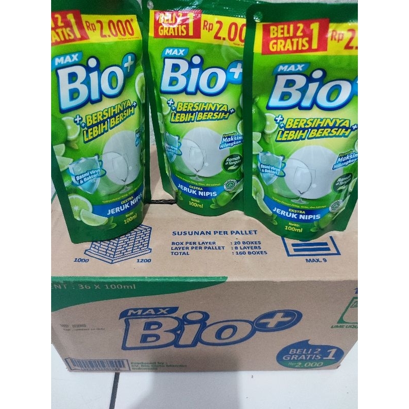 Jual Max Bio+ 100 ml sabun cuci piring 1 dus 36 pcs | Shopee Indonesia