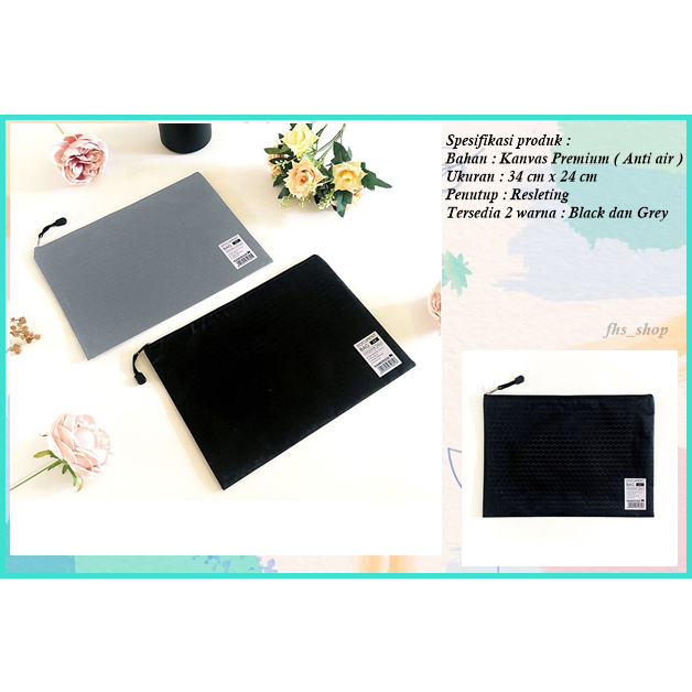 Jual Tas File Kertas A4 Zipper File Organizer File Folder Organizer ...
