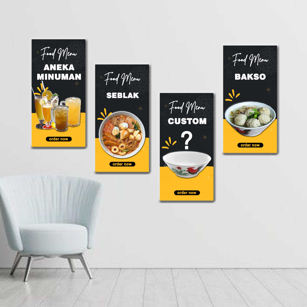 Jual HIASAN DINDING WALDECOR FOOD MENU UKURAN 15 X 30 CM BIASA CUSTOM ...