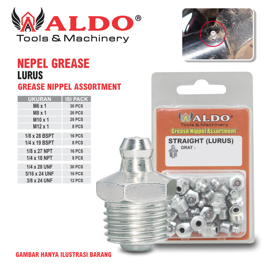 Jual NEPEL GREASE LURUS ( STRAIGHT ) MERK ALDO | Shopee Indonesia
