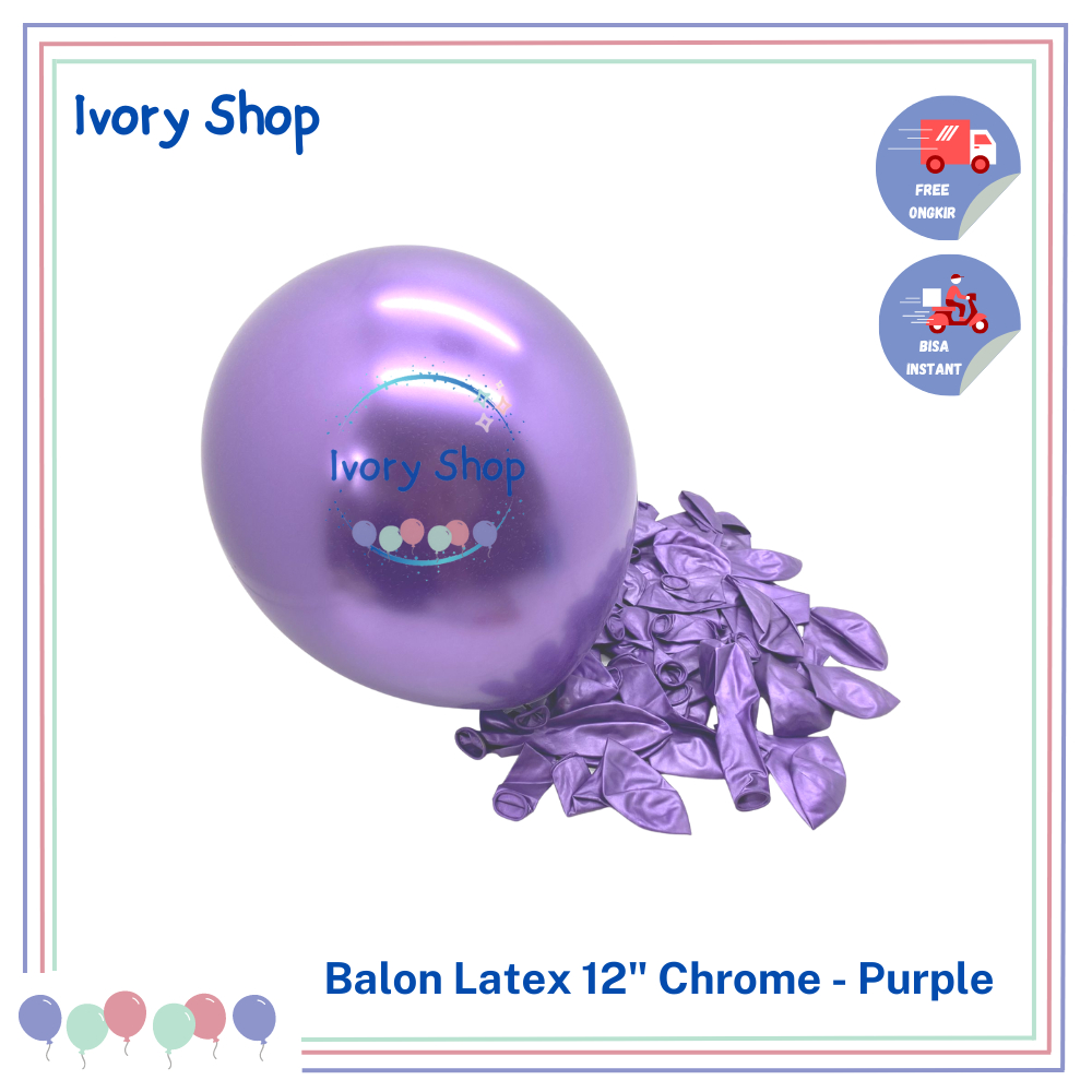 Jual Balon Latex Metalik Chrome Shuaian 12 inch / Balon metalic krom ...
