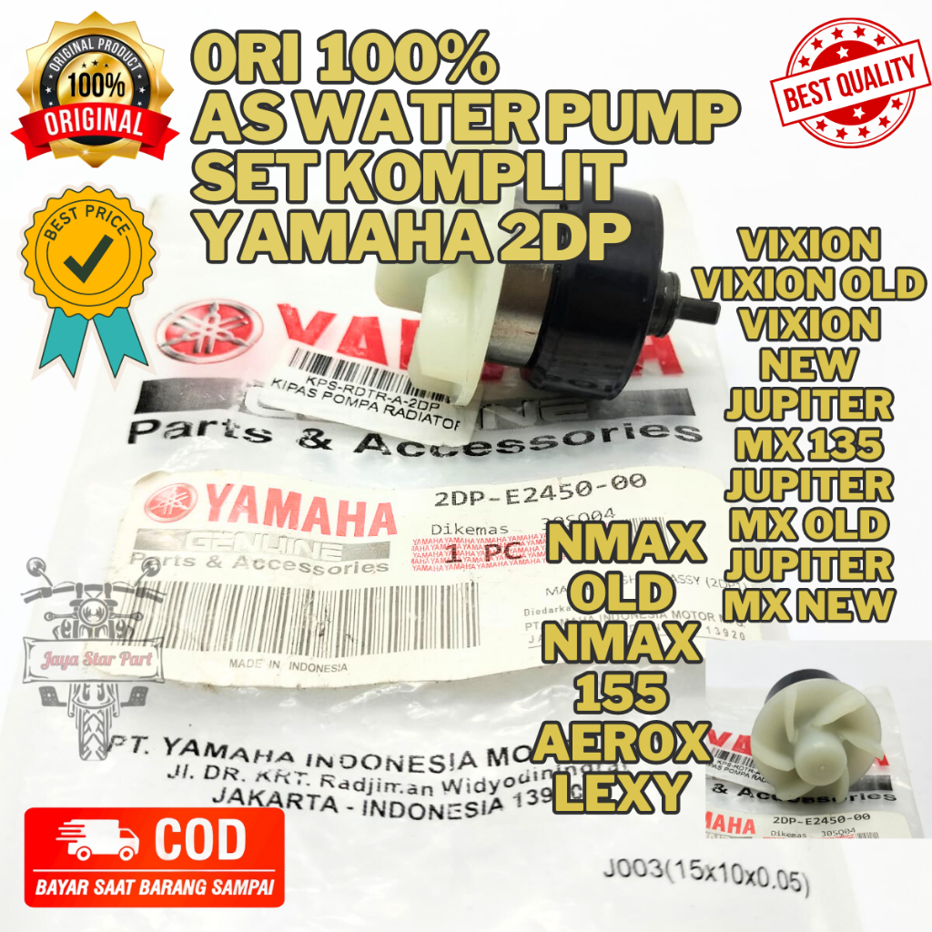Jual ORI 100% AS WATER PUMP SET KOMPLIT YAMAHA 2DP KUALITAS ASLI ORIGINAL YAMAHA YGP PRESISI ...