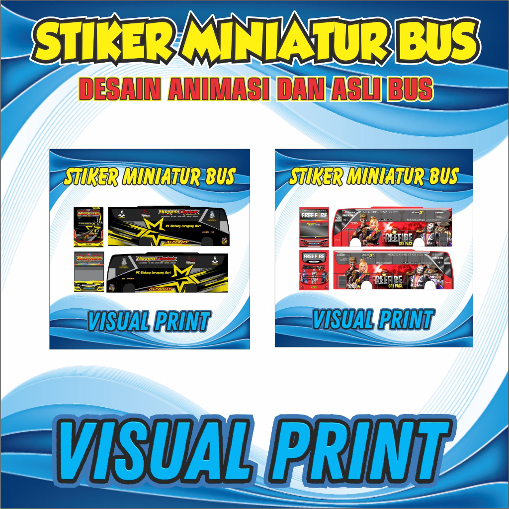Jual STIKER MINIATUR BUS DESAIN ANIMASI & BUS ASLI (BISA COD) | Shopee ...