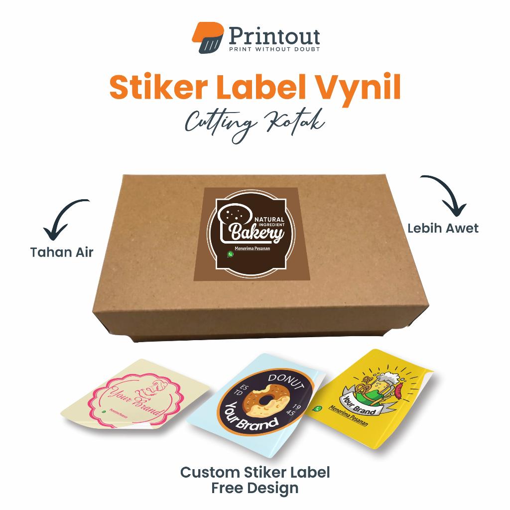 Jual PRINTOUT Cetak Stiker Kotak Anti Air Sticker Label Makanan Kotak ...