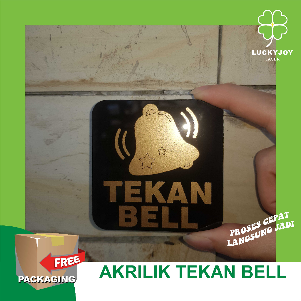 Jual Sign Akrilik Tempel | Bell Signage cafe Rumah | Tekan Tombol Bell ...