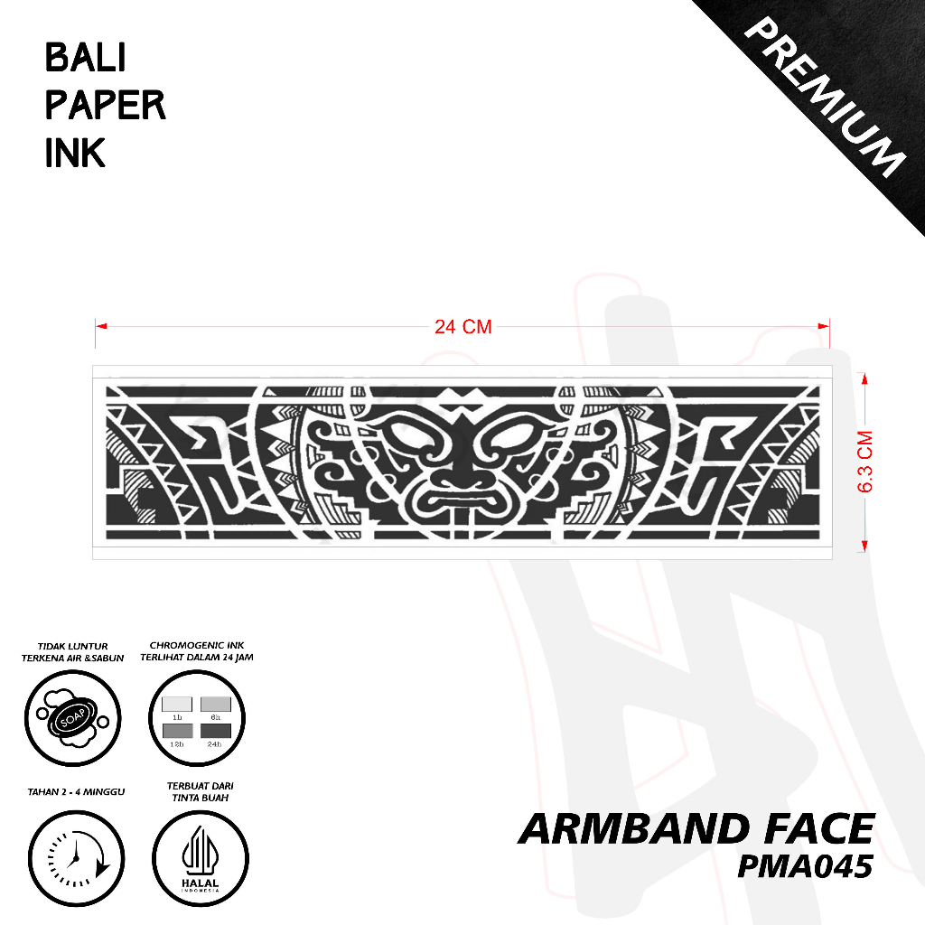 Jual Bali Paper Ink PMA045 Armband Face Fruit Ink Tatto Temporary ...
