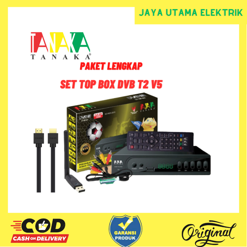 Jual Set Top Box Digital DVB T2 Tanaka V5 METAL HITAM terbaru /stb /STB JURASSIC DVBT2 | Shopee ...
