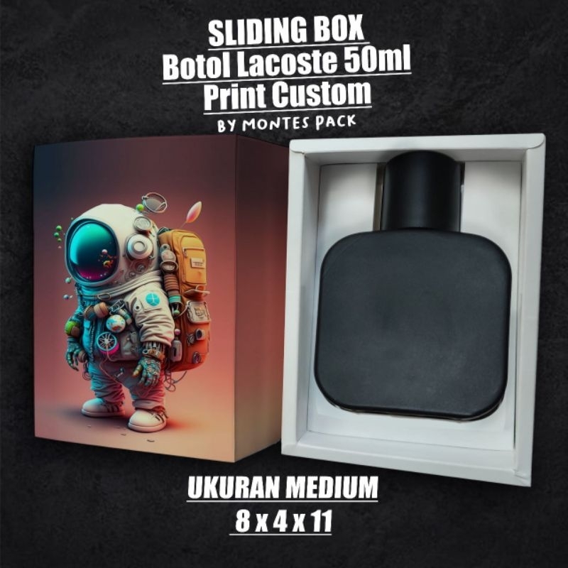 Jual BOX SLIDING CUSTOM PRINT / untuk botol la cosste 50ml / BOX BOTOL ...