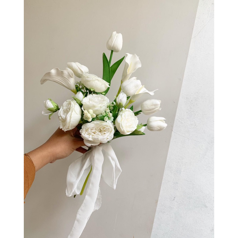 Jual TARA POSY CALLA LILY TULIP BUKET BUNGA PENGANTIN ARTIFICIAL SIMPLE ...