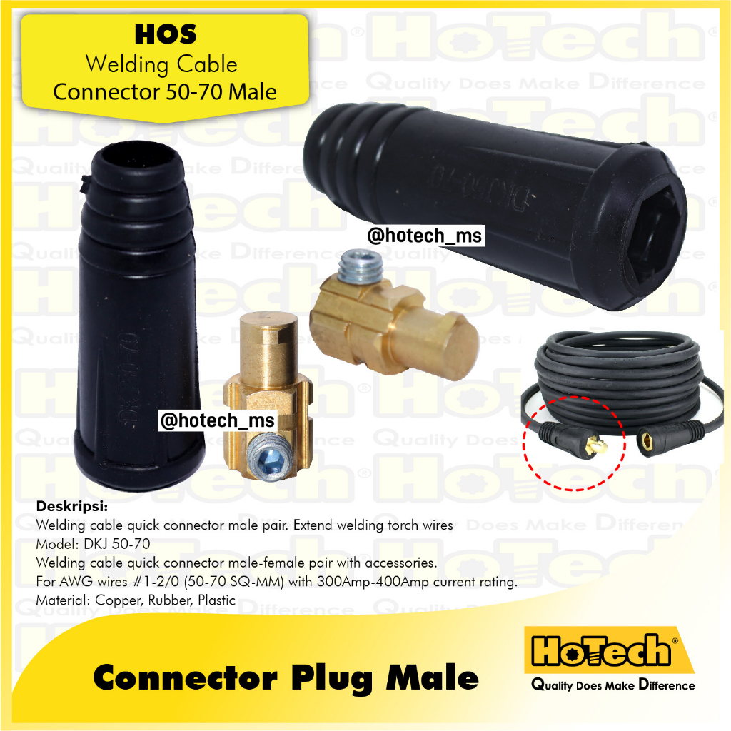 Jual Kabel Konektor Las Male DKJ 50-70mm Cable Socket Connector ...