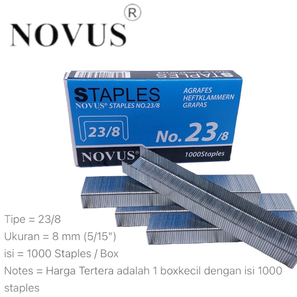 Jual Novus Isi Stapler Jilid 23/8 | Staples 8 mm | Shopee Indonesia