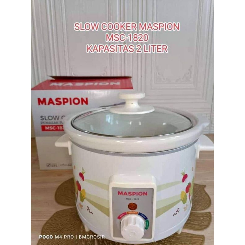 Jual MASPION SLOW COOKER MSC-1820Ceramic Pan (2Liter) | Shopee Indonesia