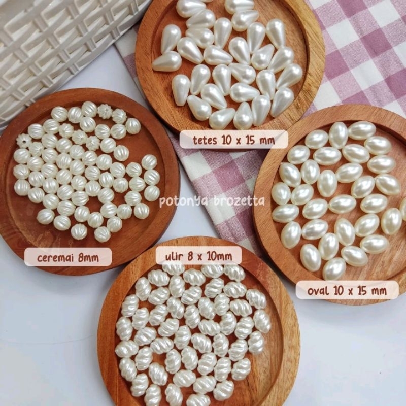 Jual manik ivory putih 25 gram bahan kalung bros kekinian brozetta ...