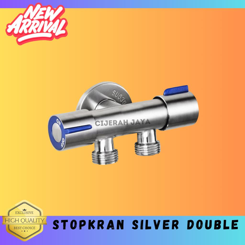Jual STOP KRAN KLOSET 2 CABANG STAINLESS JET SHOWER / STOPKRAN MONOBLOK CLOSET TOILET WC KAMAR ...