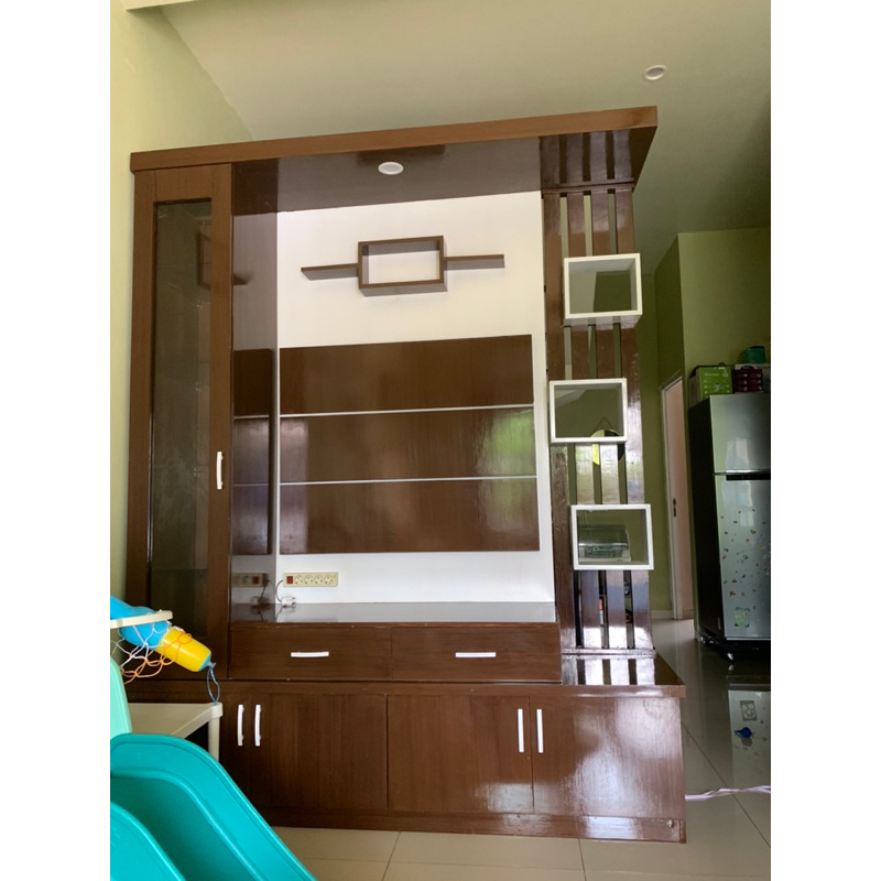Jual lemari partisi sekat ruangan dan backdrop tv minimalis dan estetik ...