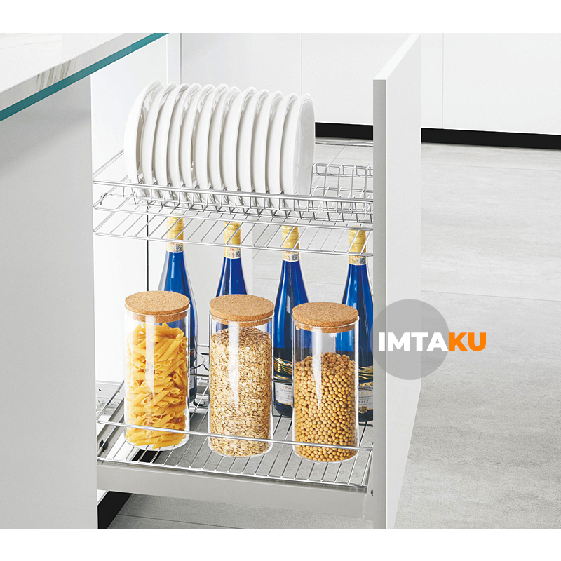 Jual Rak Piring Tarik Rak Botol Tarik Untuk Kitchen Set Stainless Steel ...